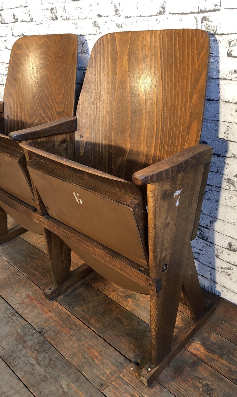 Vintage Two-Seat Cinema Bench from Ton, 1960s at 1stDibs