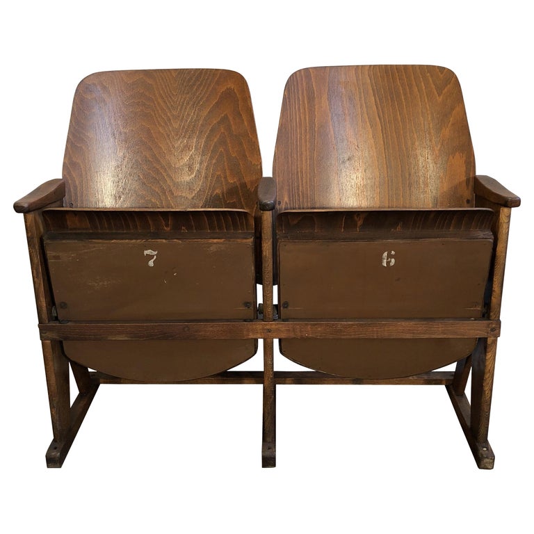 Vintage Two-Seat Cinema Bench from Ton, 1960s at 1stDibs