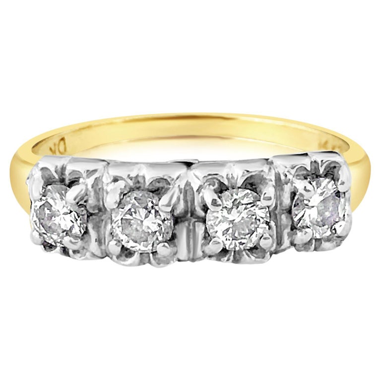 Vintage, Two Tone 0.48 CT Diamond and Gold Ring For Sale at 1stDibs