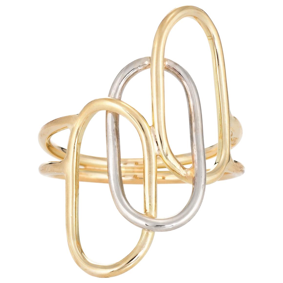 18K White gold Big Circle Ring For Sale at 1stDibs