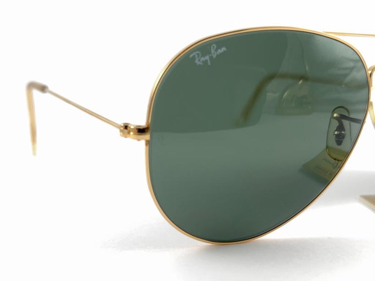 Vintage Ultra Rare Ray Ban Aviator 64Mm Gold Grey G15 Lenses B&L ...