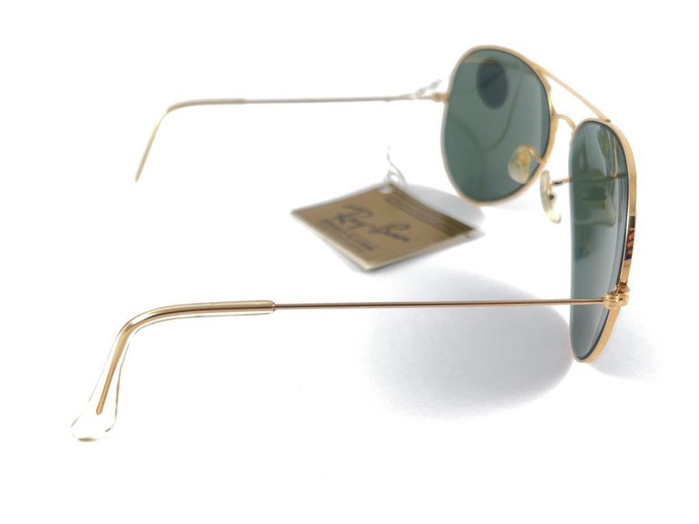Vintage Ultra Rare Ray Ban Aviator 64Mm Gold Grey G15 Lenses B&L ...
