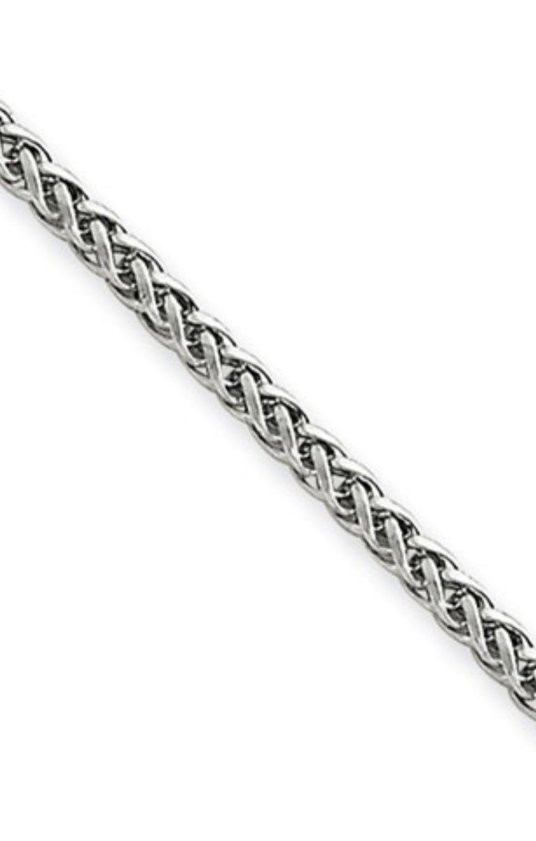 Vintage Unisex 14kt White Gold 18 in Hollow Wheat Chain, Italian, 11 Gm ...