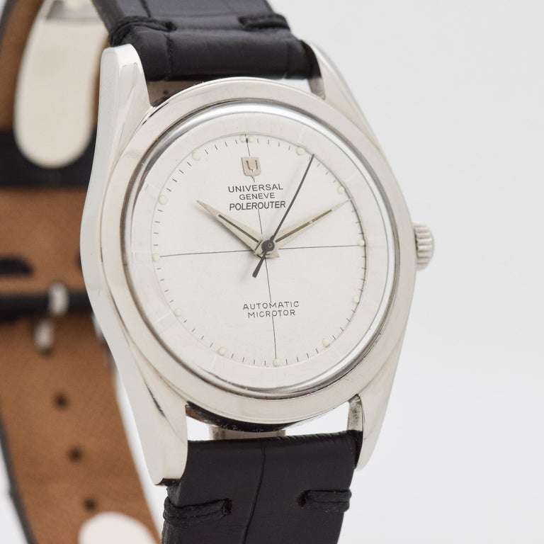 Vintage Universal Geneve Polerouter Stainless Steel Watch, 1957 For ...