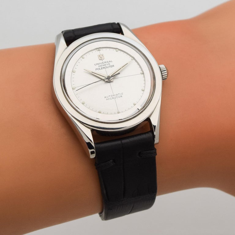Vintage Universal Geneve Polerouter Stainless Steel Watch, 1957 For ...