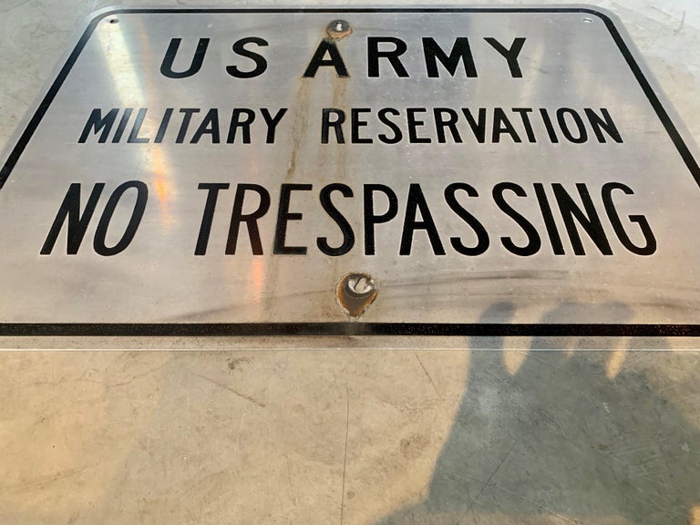 Vintage US ARMY Military Reservation Sign at 1stDibs | us military sign
