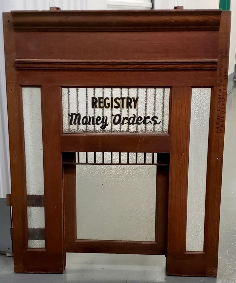 Vintage U.S Post Office Interior Teller Window, circa 1940s For Sale at ...