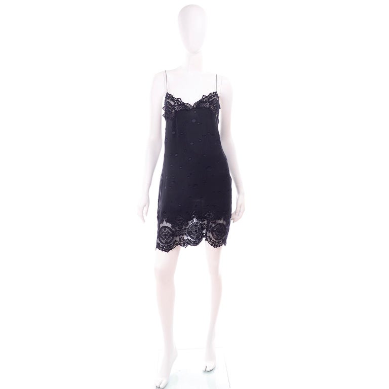 Vintage Valentino 1997 Spring Summer Runway Silk and Lace Slip Dress at ...