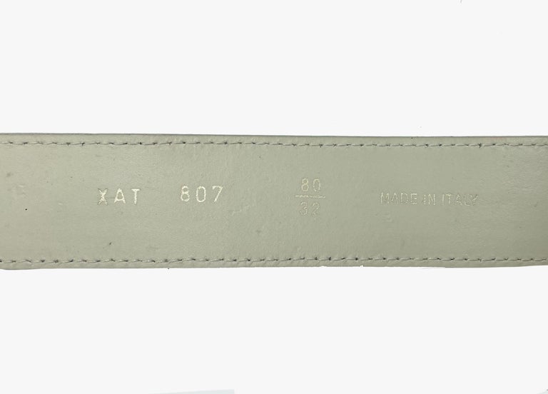Vintage Valentino Garavani off white leather stones decorated buckle ...