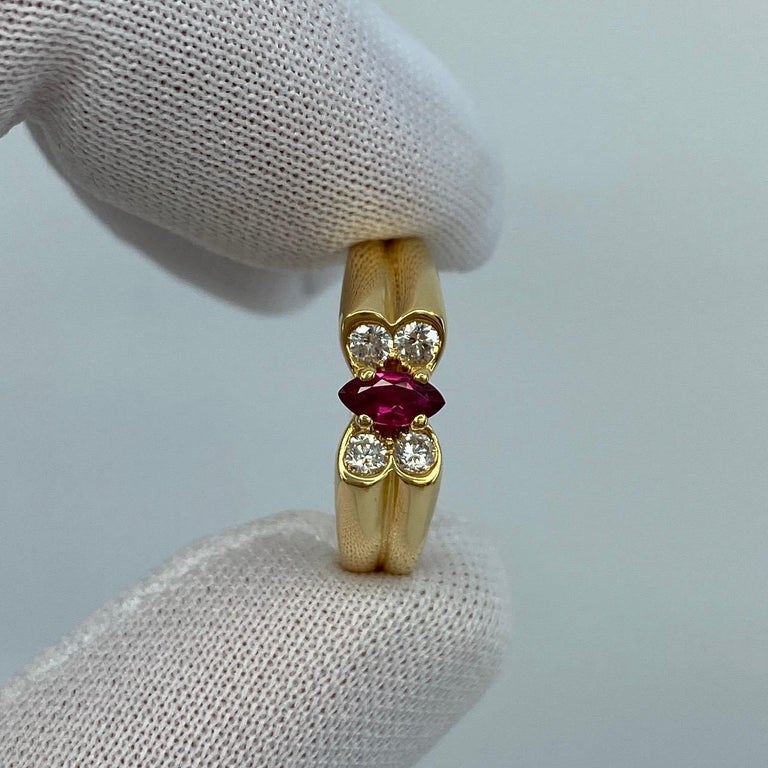 Vintage Van Cleef and Arpels Fine Vivid Red Ruby and Diamond Butterfly ...
