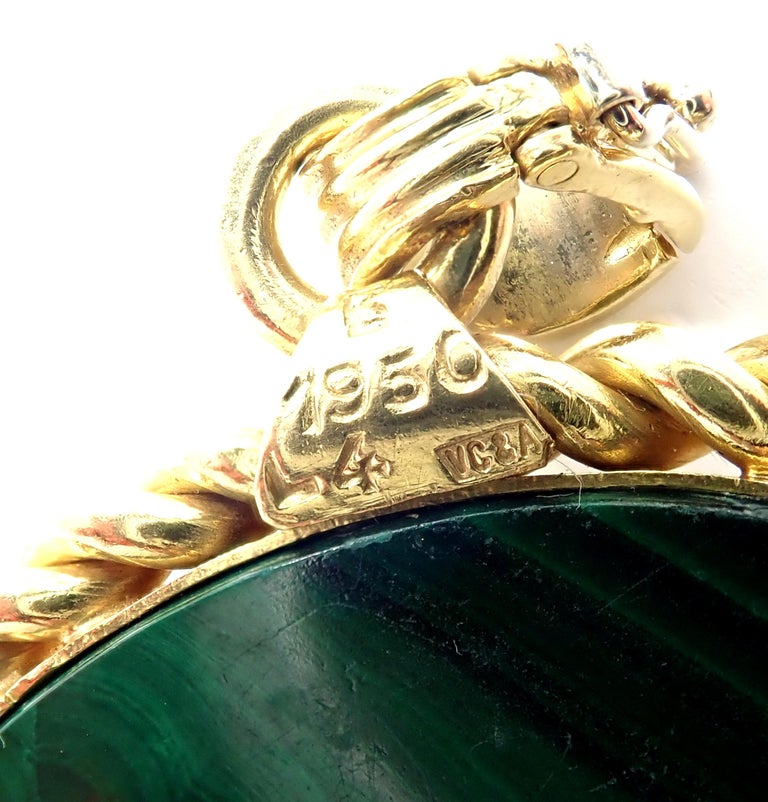 Vintage Van Cleef and Arpels Malachite Diamond Zodiac Yellow Gold Large Pendant at 1stDibs ...