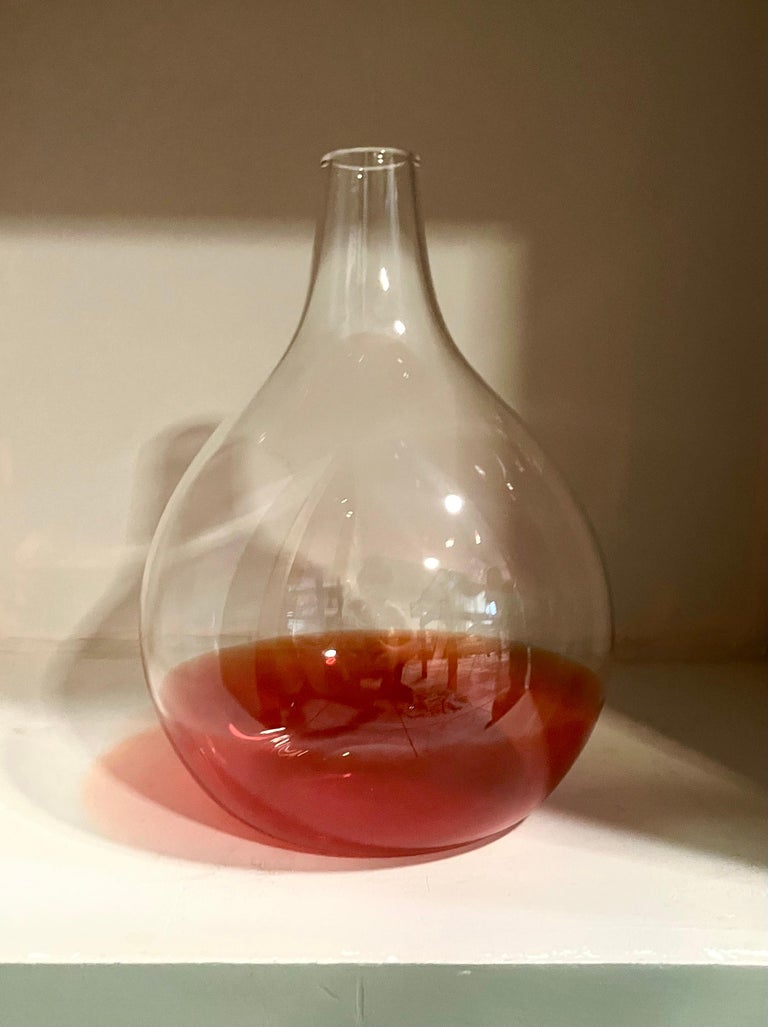 Vintage Vase from 1970s 1980s Transparent and Red Murano Glass by Carlo ...