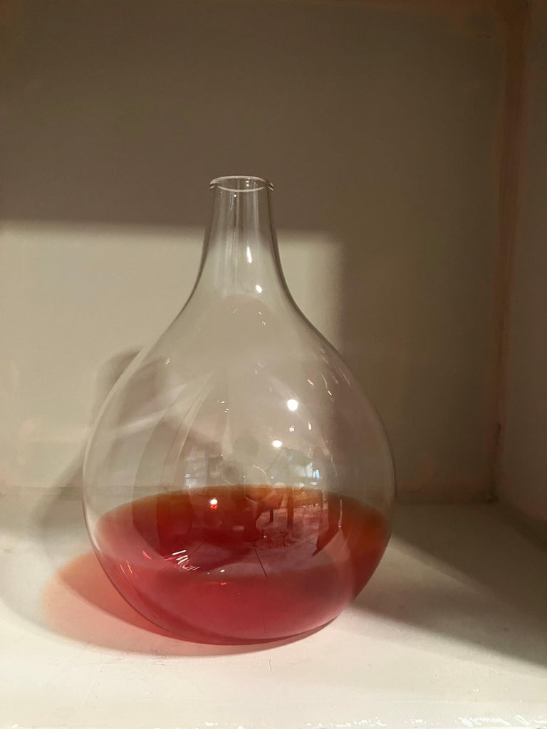 Vintage Vase from 1970s 1980s Transparent and Red Murano Glass by Carlo ...