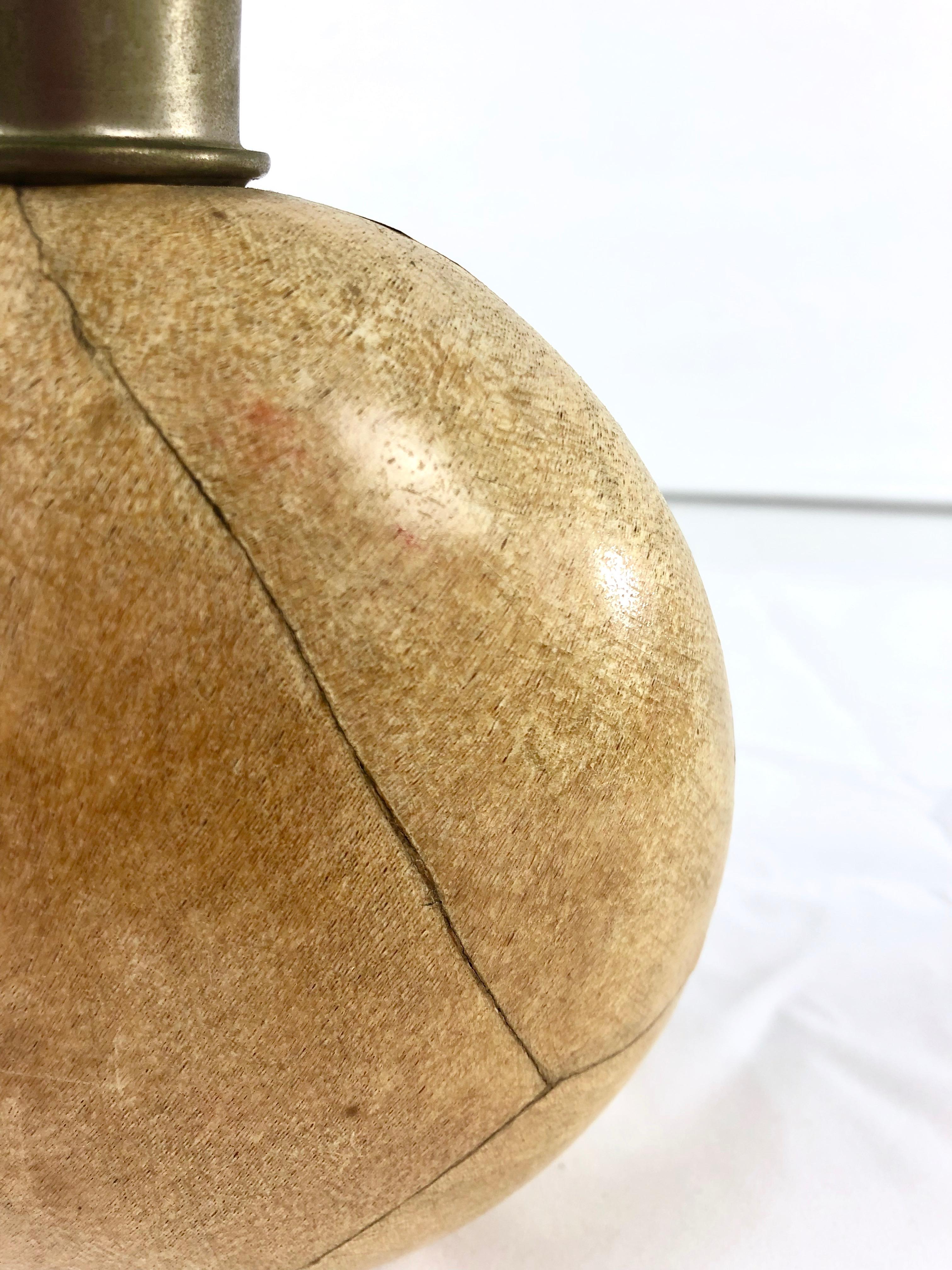 Vintage Vase in Parchment and Brass For Sale at 1stDibs