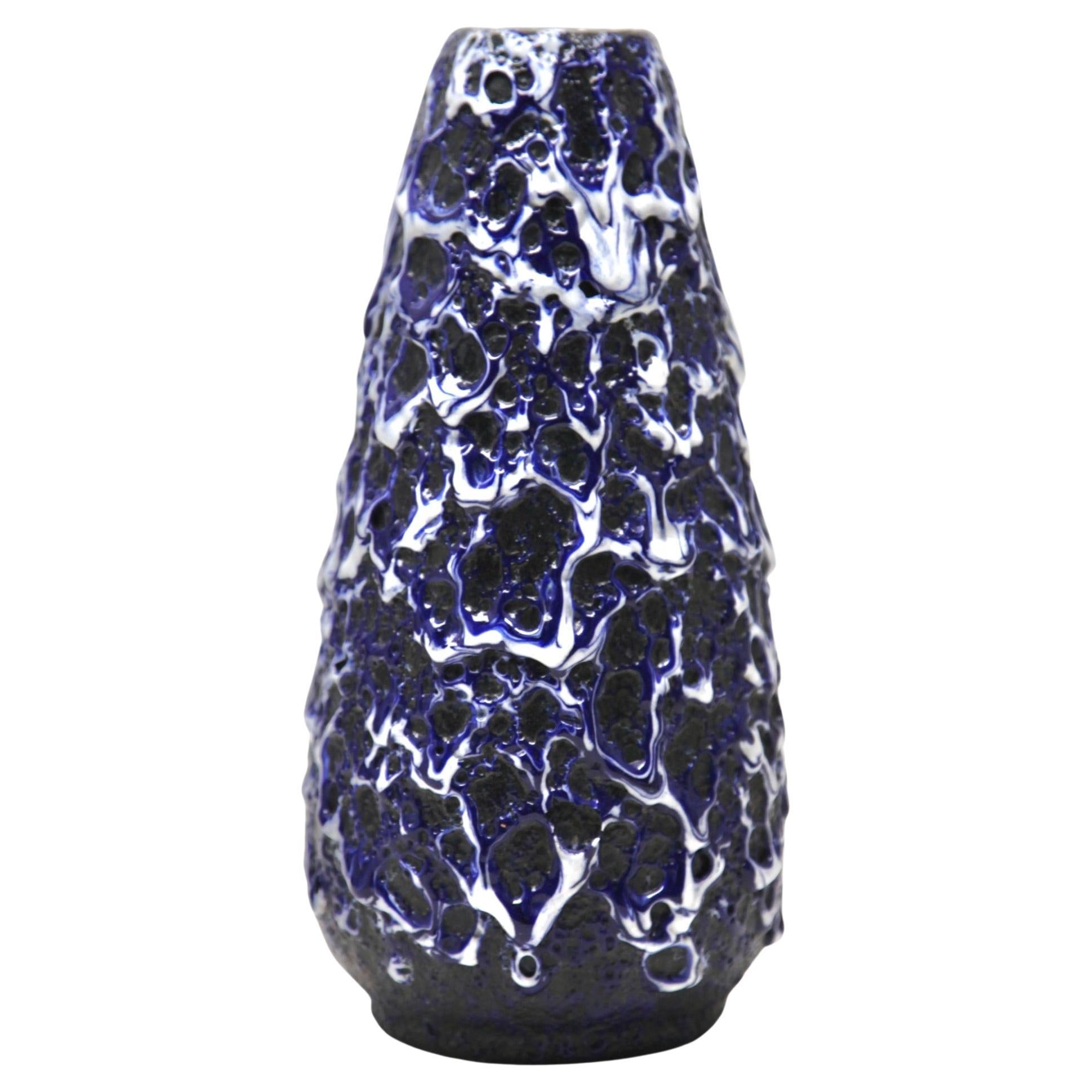 Vintage Floor Vase Ceramic Whit Slip Glaze Representation of Peacock ...