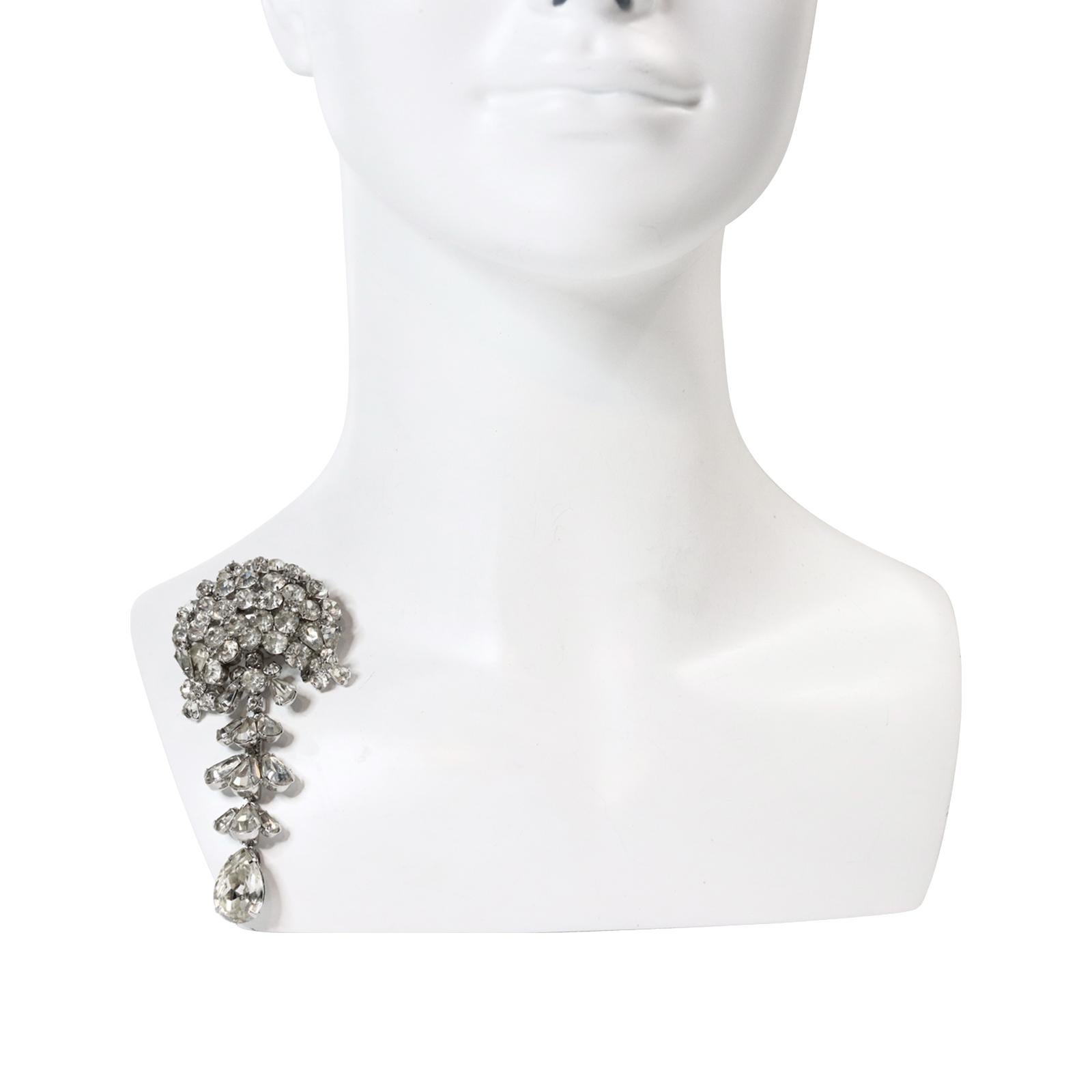 Vintage Vendome Dangling Rhinestone Brooch Circa 1960s at 1stDibs
