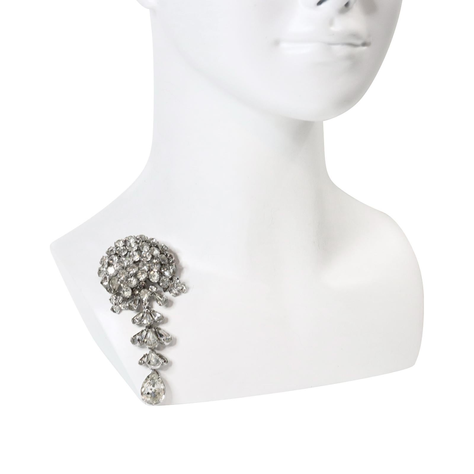Vintage Vendome Dangling Rhinestone Brooch Circa 1960s at 1stDibs