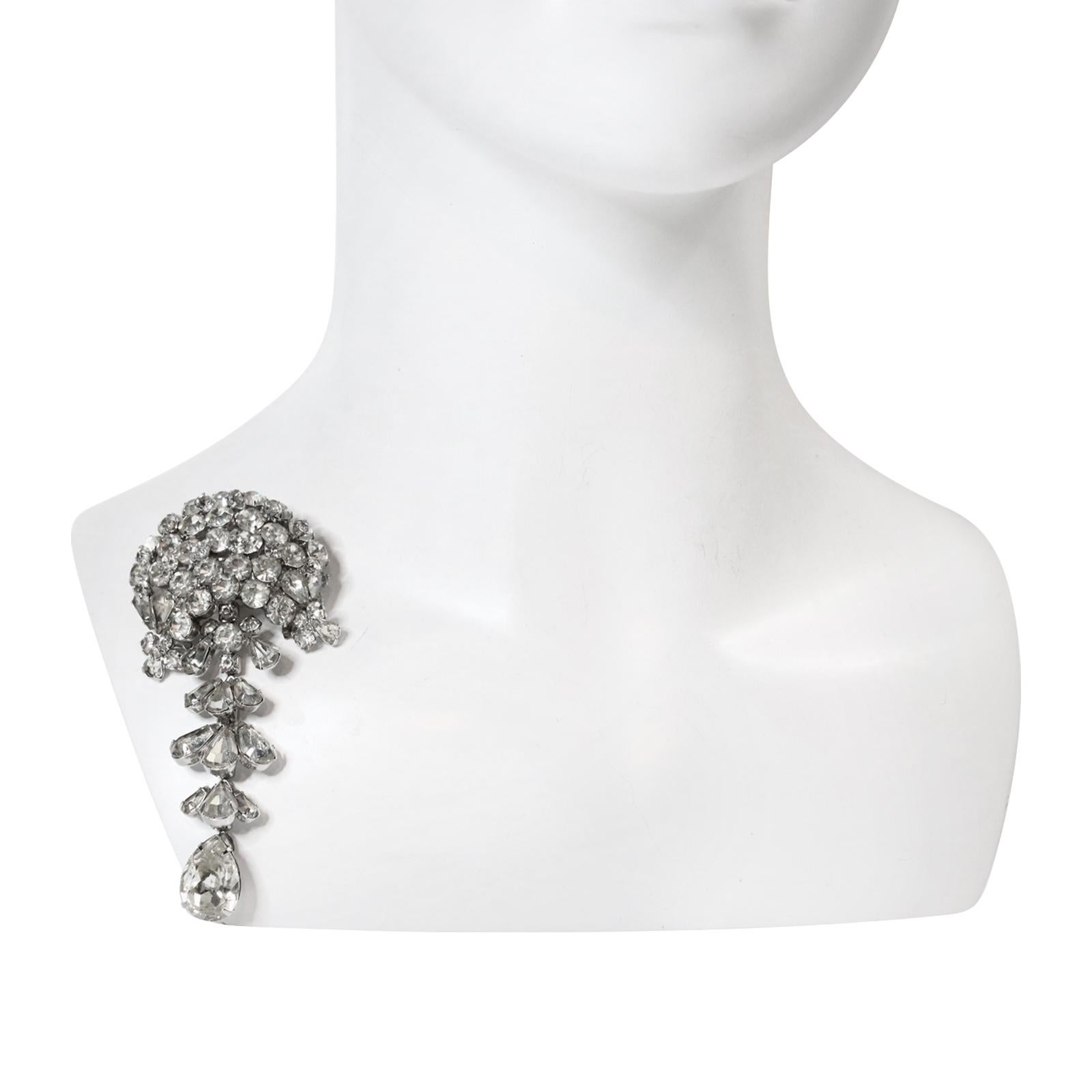 Vintage Vendome Dangling Rhinestone Brooch Circa 1960s at 1stDibs