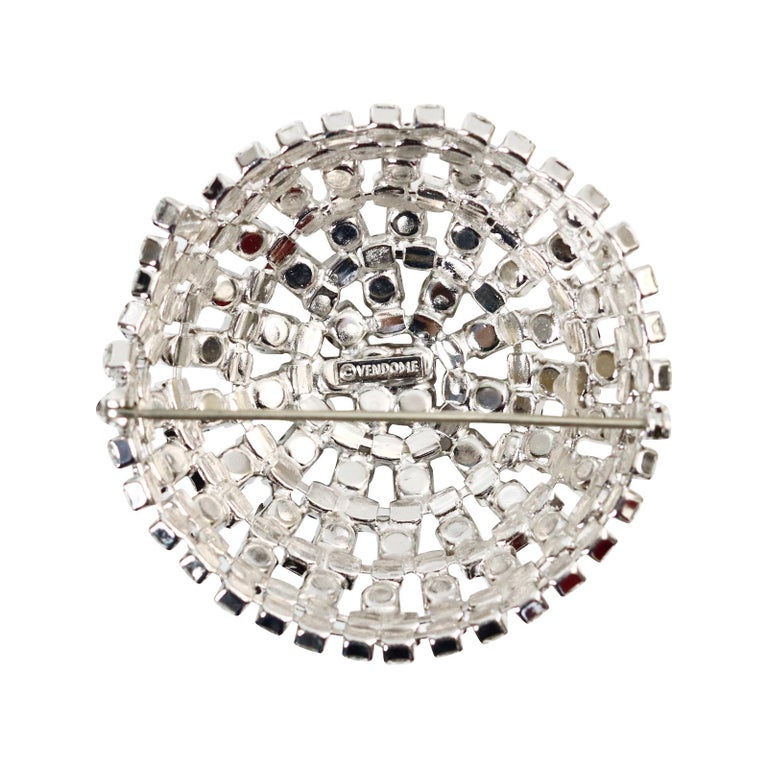 Vintage Vendome Rhinestone Domed Brooch, circa 1960s For Sale at 1stDibs