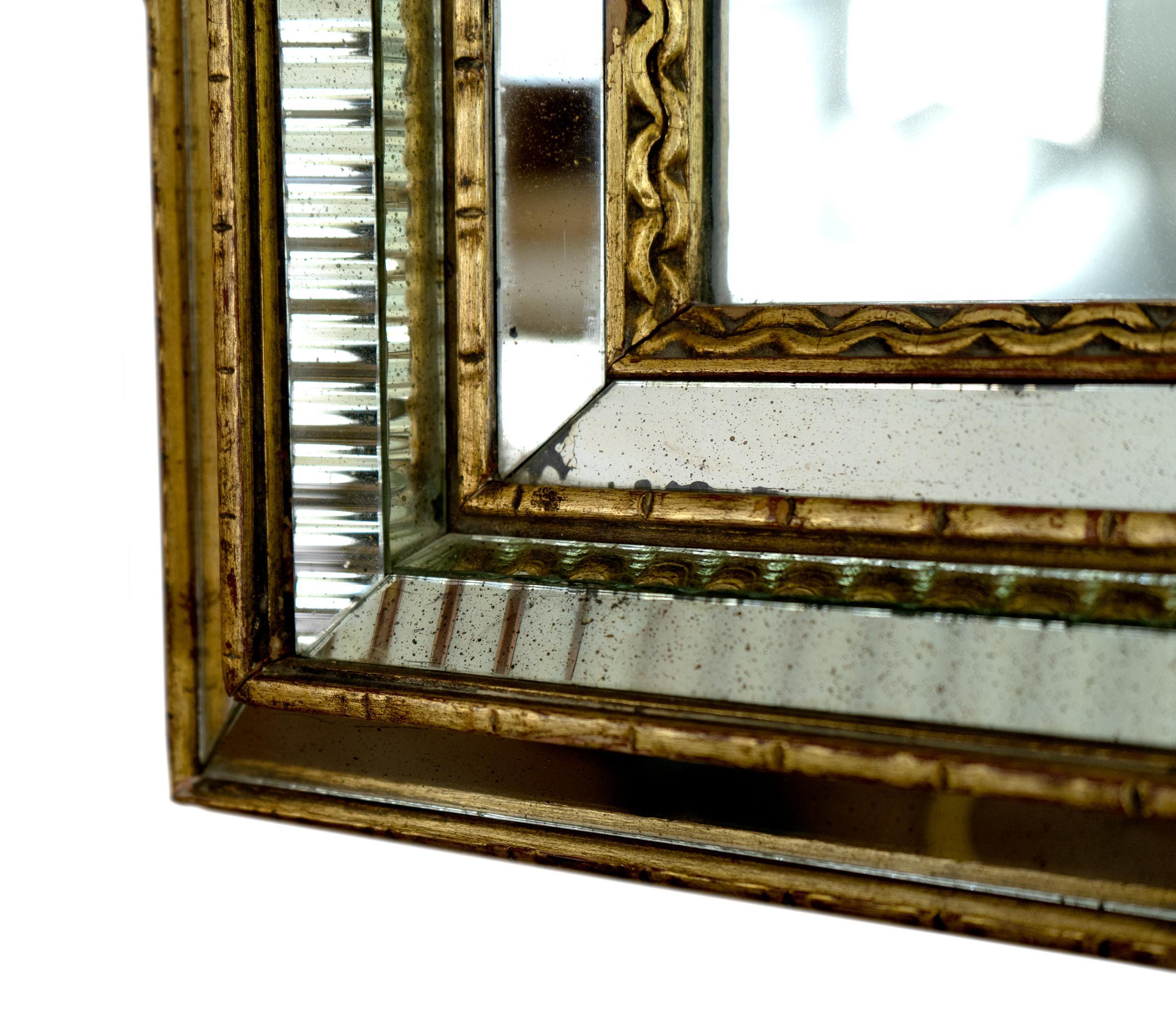 Vintage Venetian Glass Mirror with Original Mirror in Frame at 1stDibs
