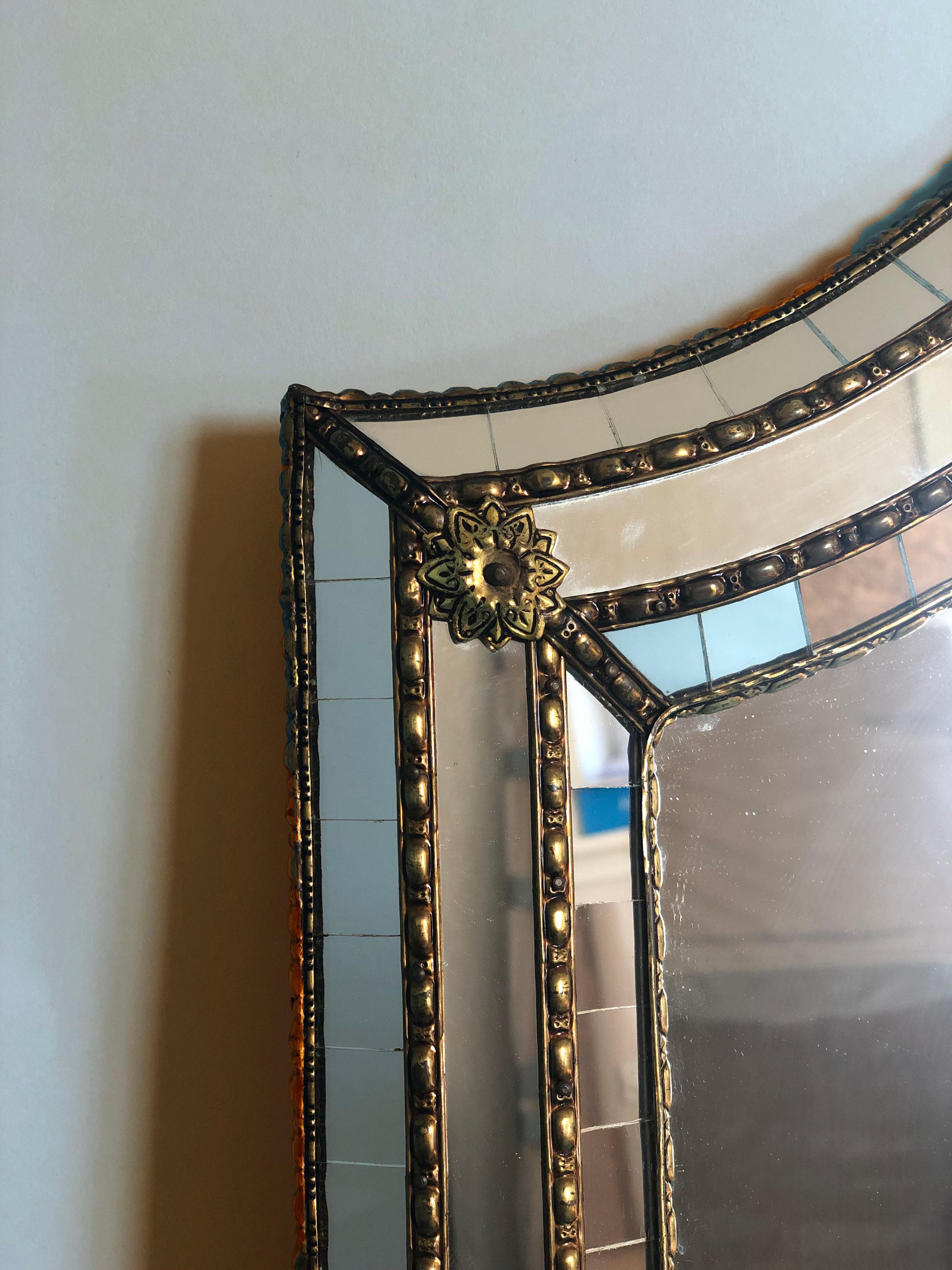 Vintage Venetian Mirror Hollywood Regency in Gold Spain 1990s For Sale ...