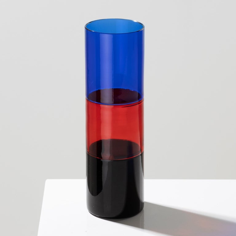 Vintage Venini Murano Fulvio Bianconi Double Incalmo Blown Glass Vase ...