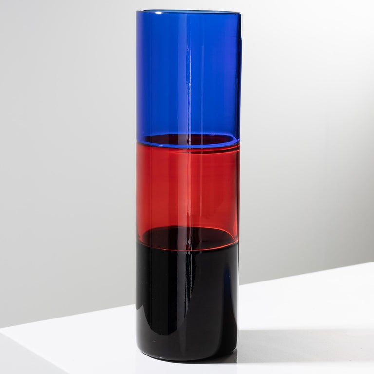 Vintage Venini Murano Fulvio Bianconi Double Incalmo Blown Glass Vase ...