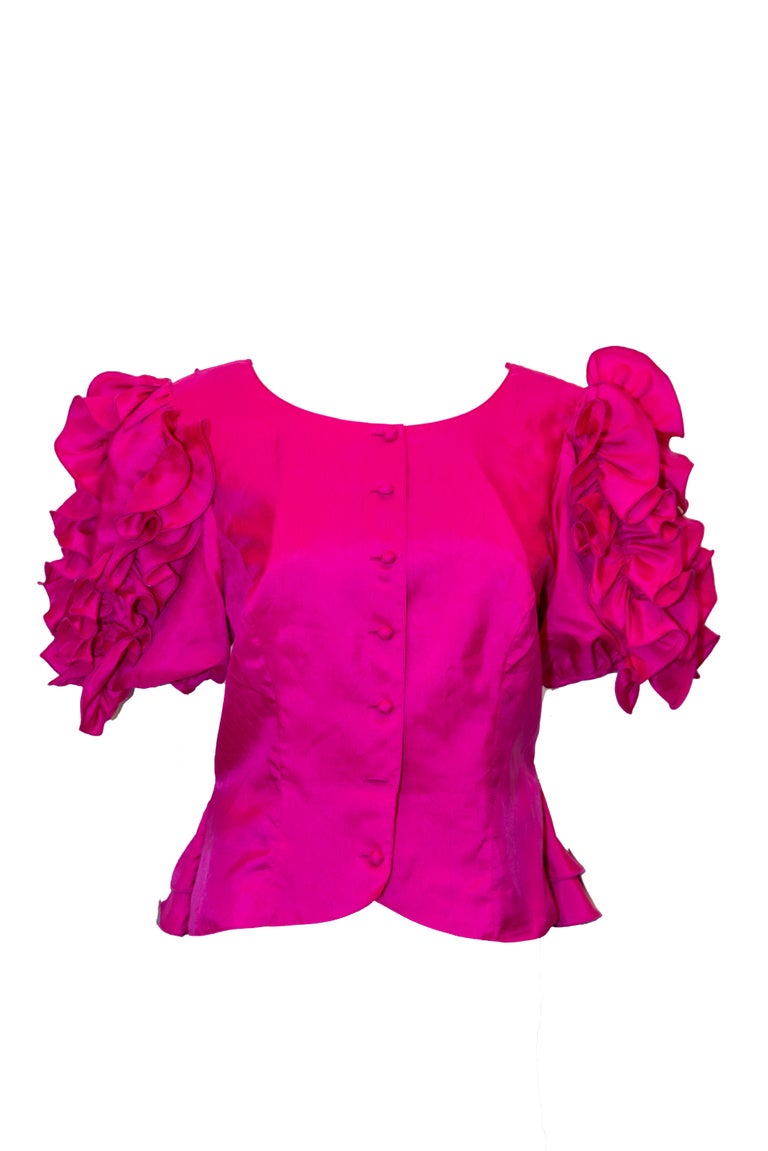 Vintage Vera Mont Pink Party Top at 1stDibs