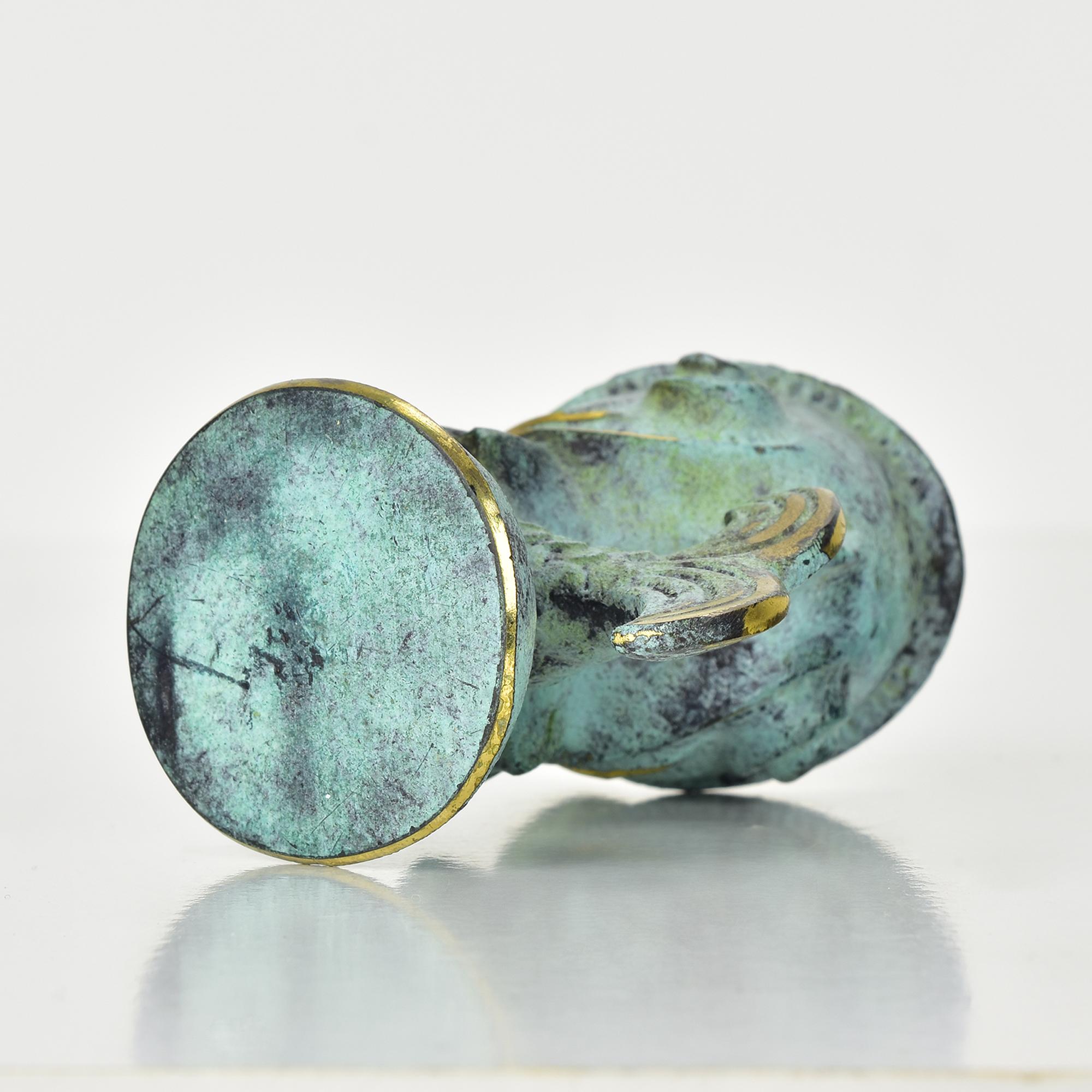 Vintage Verdigris Bronze Fish Toothpick Holder, Mid-Century Walter ...