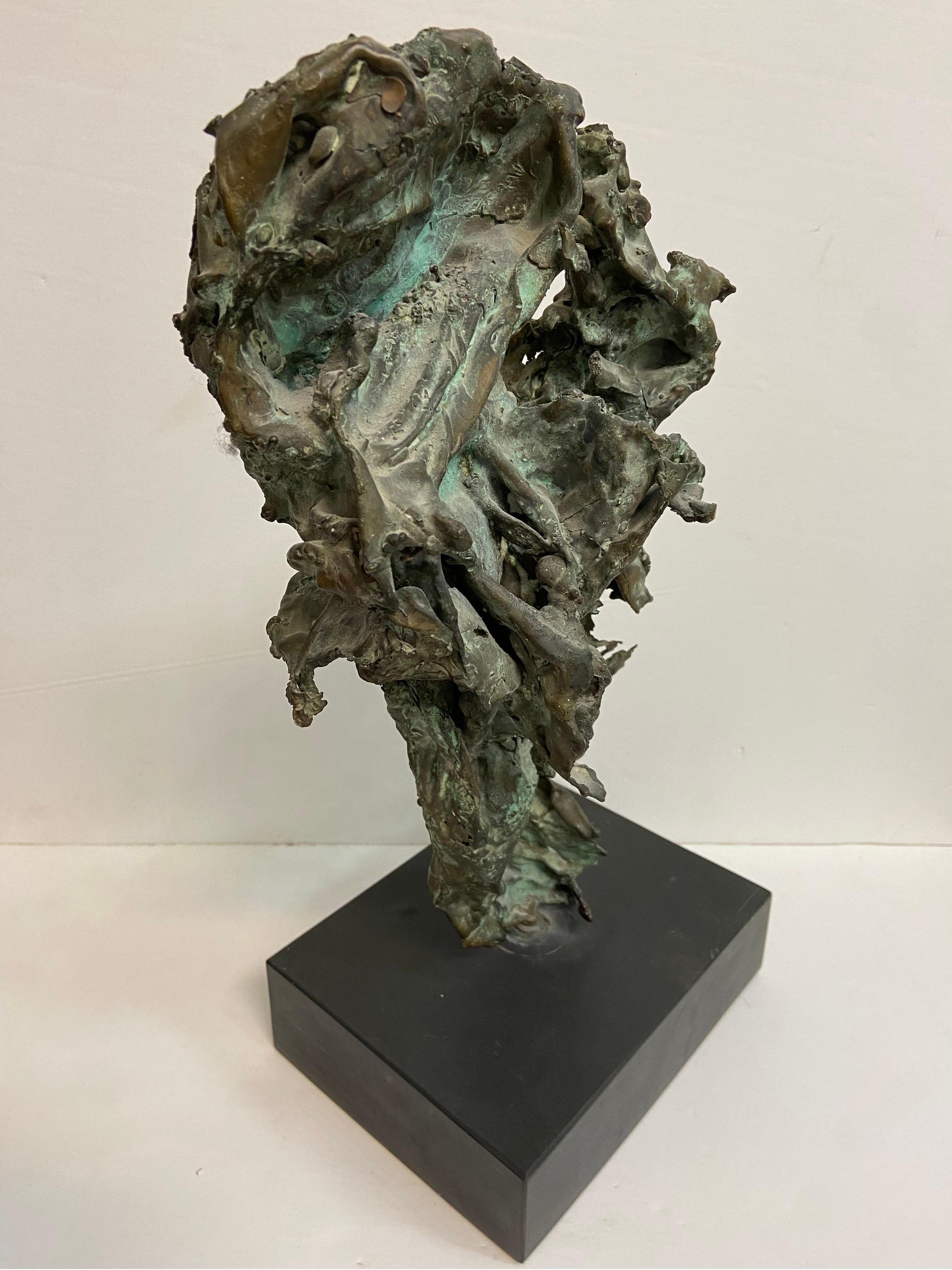 Vintage Verdigris Patina Large Bronze Brutalist Spill Cast Style ...