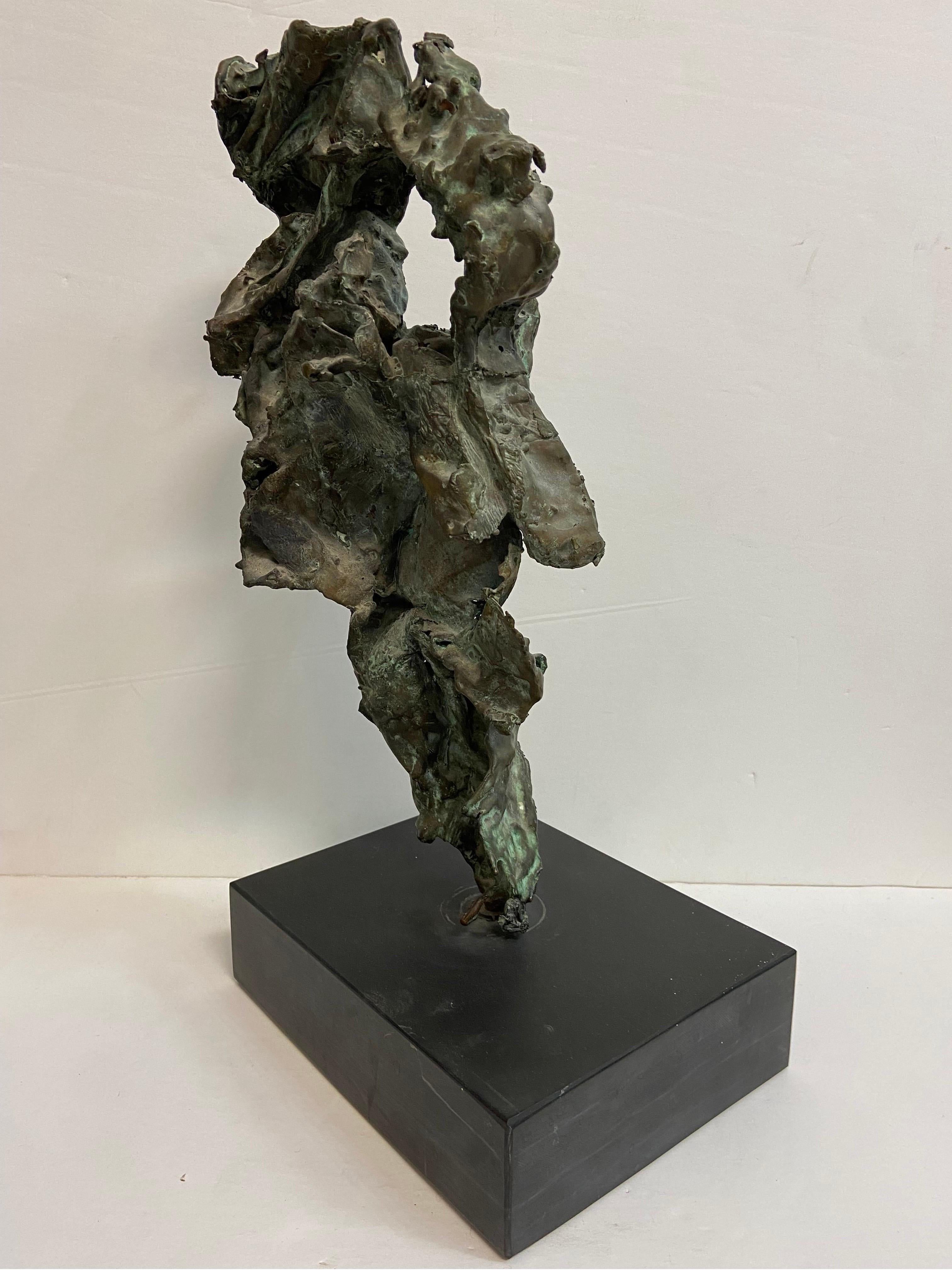 Vintage Verdigris Patina Large Bronze Brutalist Spill Cast Style ...