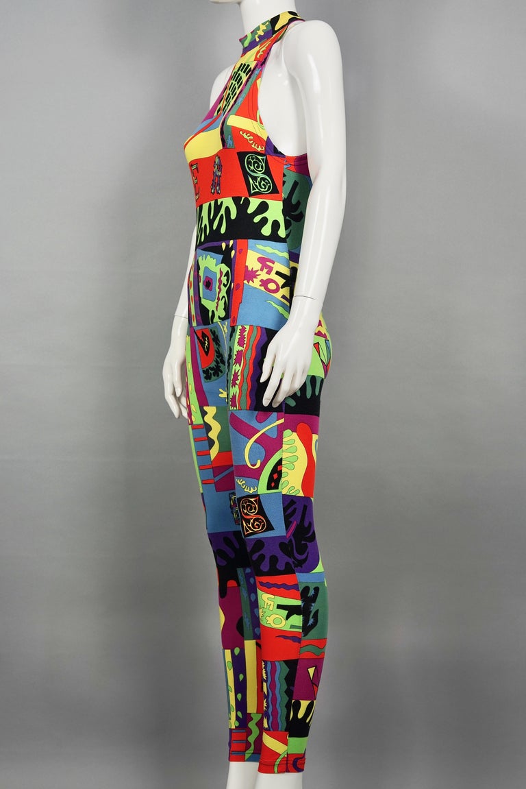 Vintage VERSACE Abstract Pop Art Print Catsuit Jumpsuit at 1stDibs ...
