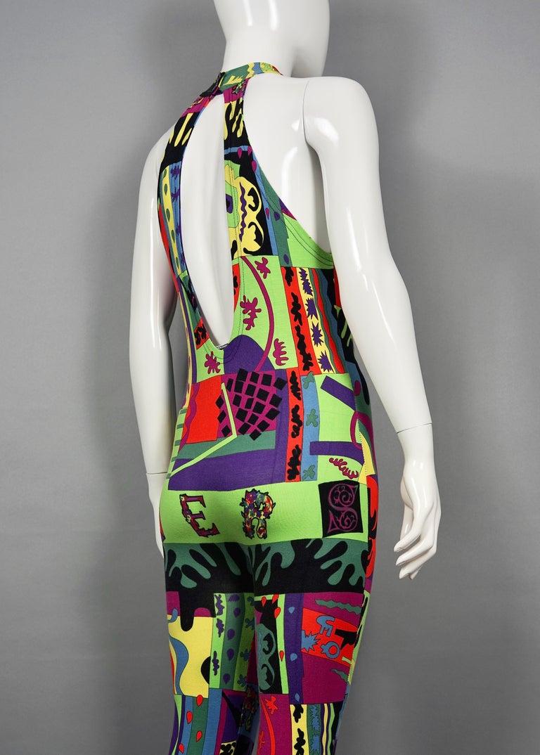 Vintage VERSACE Abstract Pop Art Print Catsuit Jumpsuit at 1stDibs ...