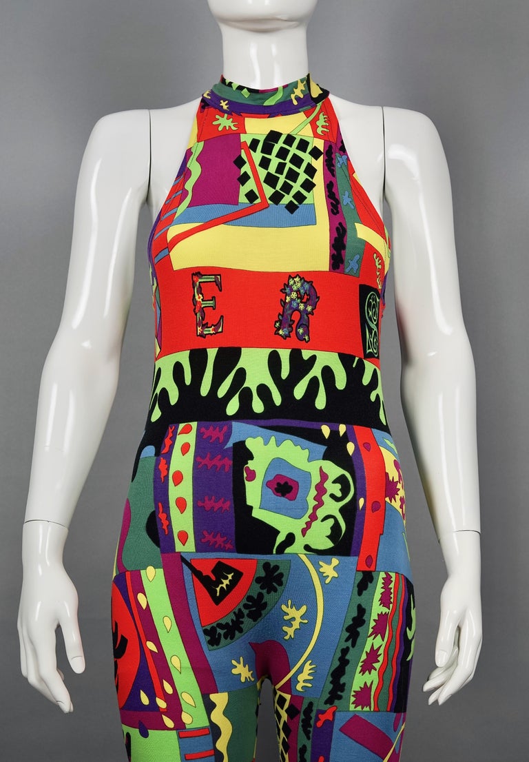 Vintage VERSACE Abstract Pop Art Print Catsuit Jumpsuit at 1stDibs ...