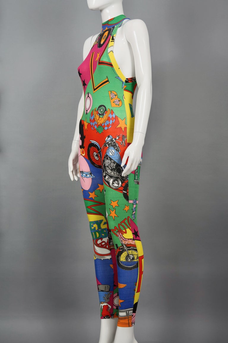 Vintage VERSACE Betty Boop Cartoon Pop Art Print Catsuit Jumpsuit at ...