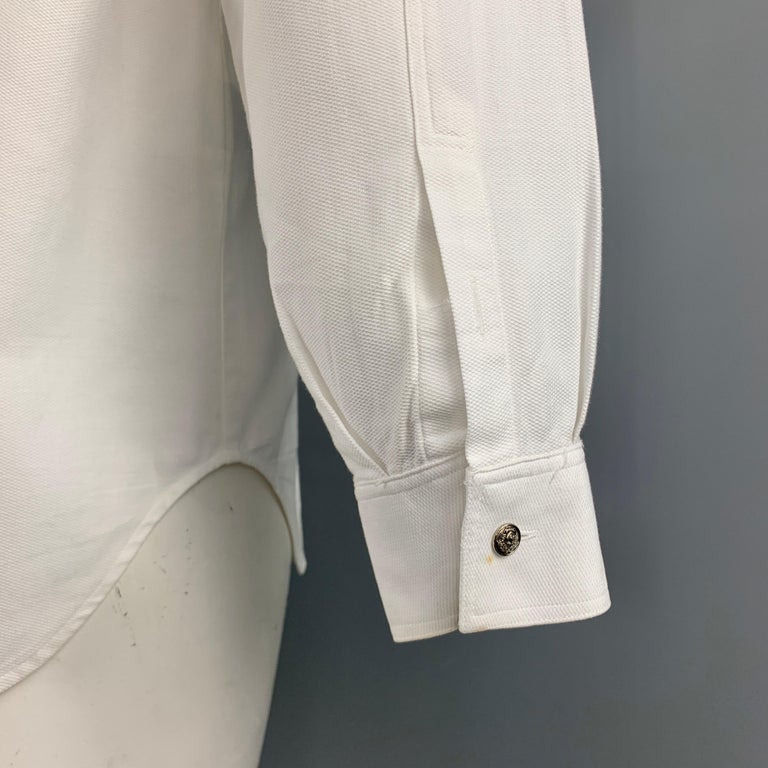 Vintage VERSACE JEANS COUTURE Size M White Cotton Button Up Jacket at ...