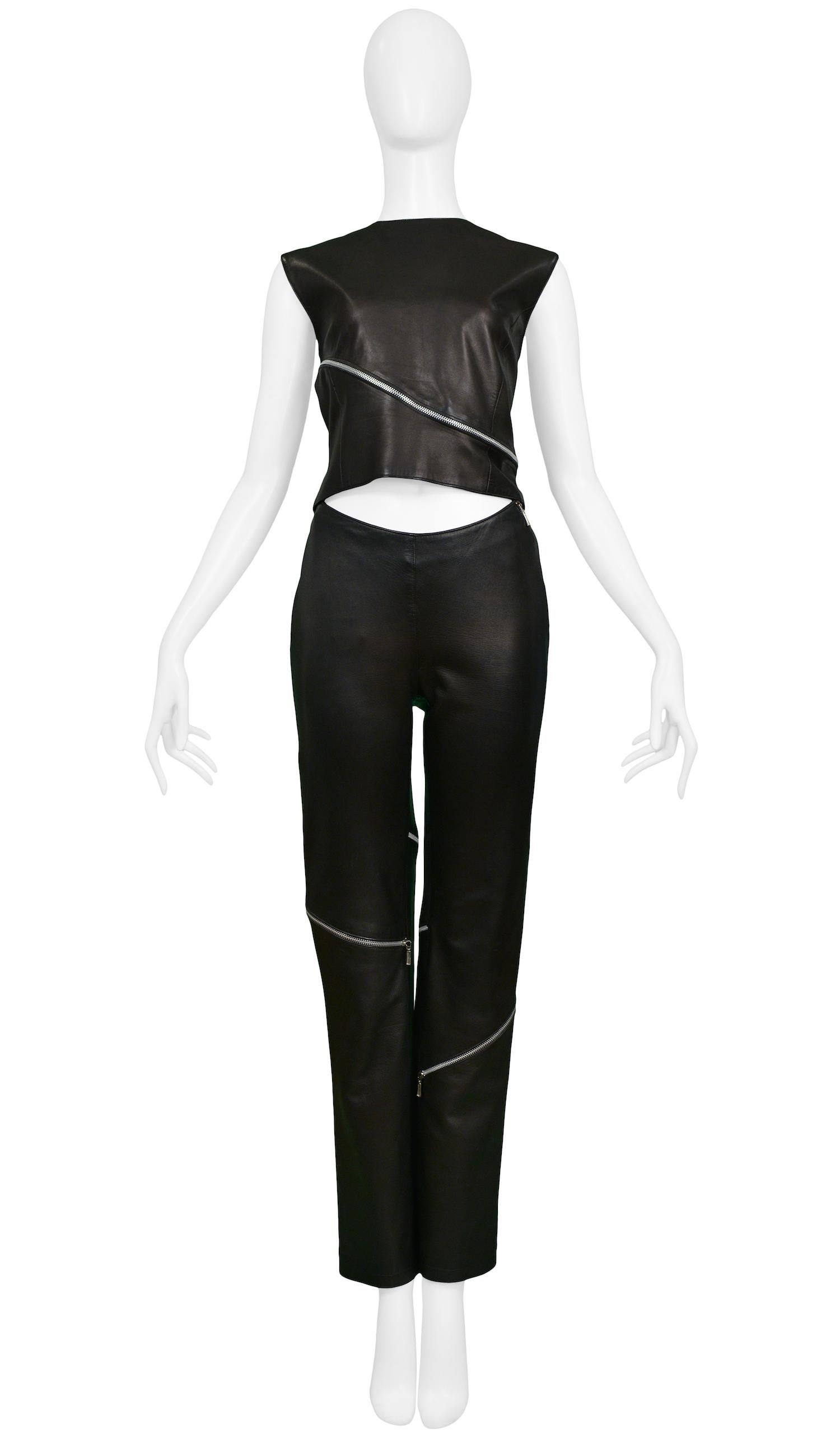 Vintage Versace Leather Zipper Pant Set at 1stDibs | versace pant set ...