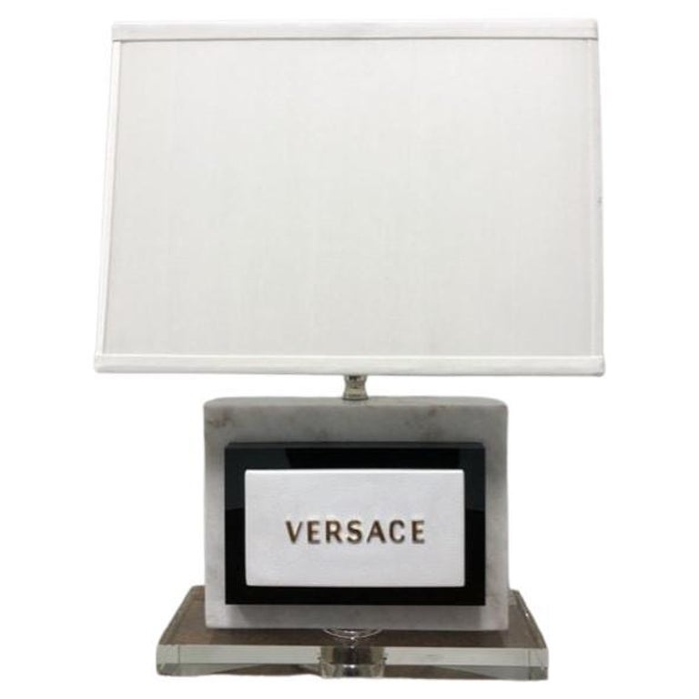 VERSACE Marble and Acrylic Table Lamp For Sale at 1stDibs