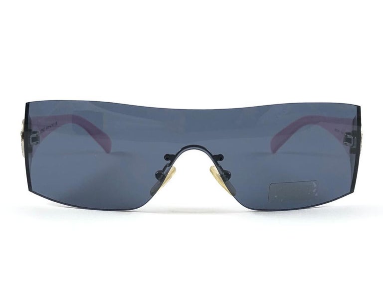 Vintage Versace Mod 2033 Rimless Pink Sunglasses 90's Made in Italy Y2K ...