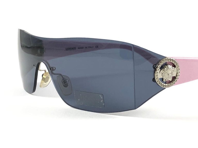Vintage Versace Mod 2033 Rimless Pink Sunglasses 90's Made in Italy Y2K ...