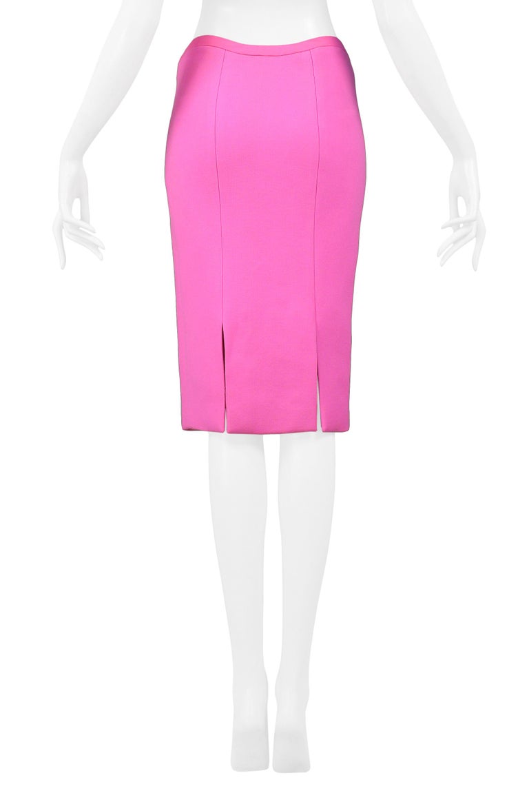 Vintage Versace Pink Pencil Skirt 2002 For Sale at 1stDibs