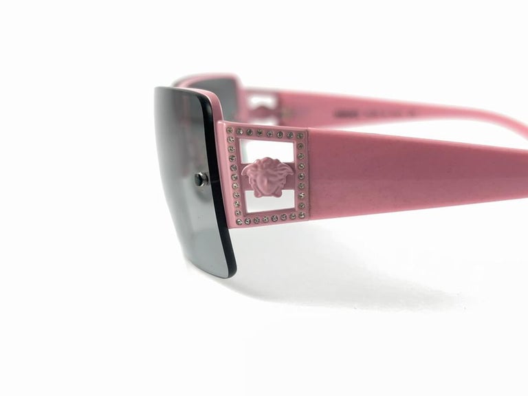 Vintage Versace Semi Rimless Rose Frame Sunglasses 1990 Made in Italy ...