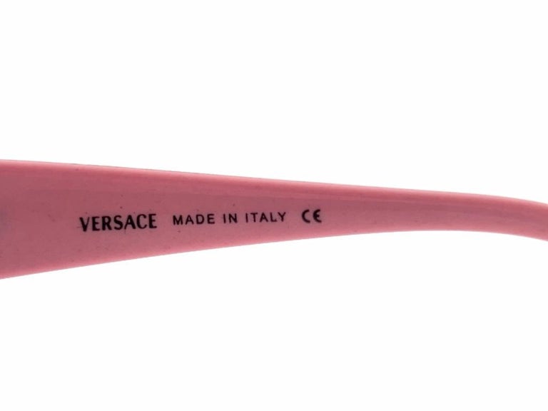 Vintage Versace Semi Rimless Rose Frame Sunglasses 1990 Made in Italy ...