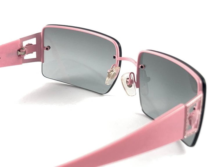 Vintage Versace Semi Rimless Rose Frame Sunglasses 1990 Made in Italy ...