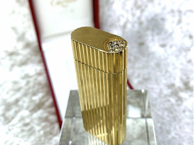 Vintage Very Rare 18k Gold Plated Cartier “Gordon” Oval Lighter For ...