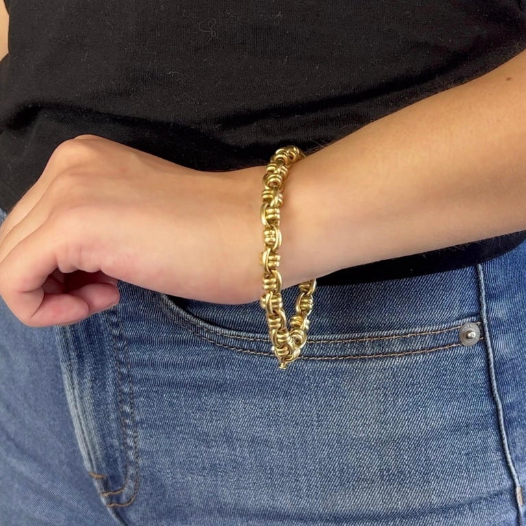 Vintage Vesco Italian 18 Karat Yellow Gold Bracelet at 1stDibs