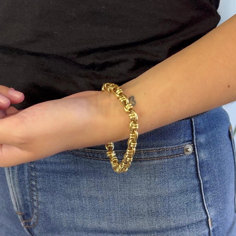 Vintage Vesco Italian 18 Karat Yellow Gold Bracelet at 1stDibs