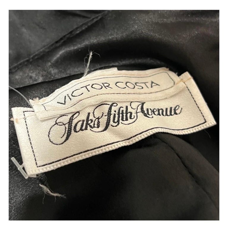 Vintage Victor Costa Black Velvet Dress For Sale at 1stDibs