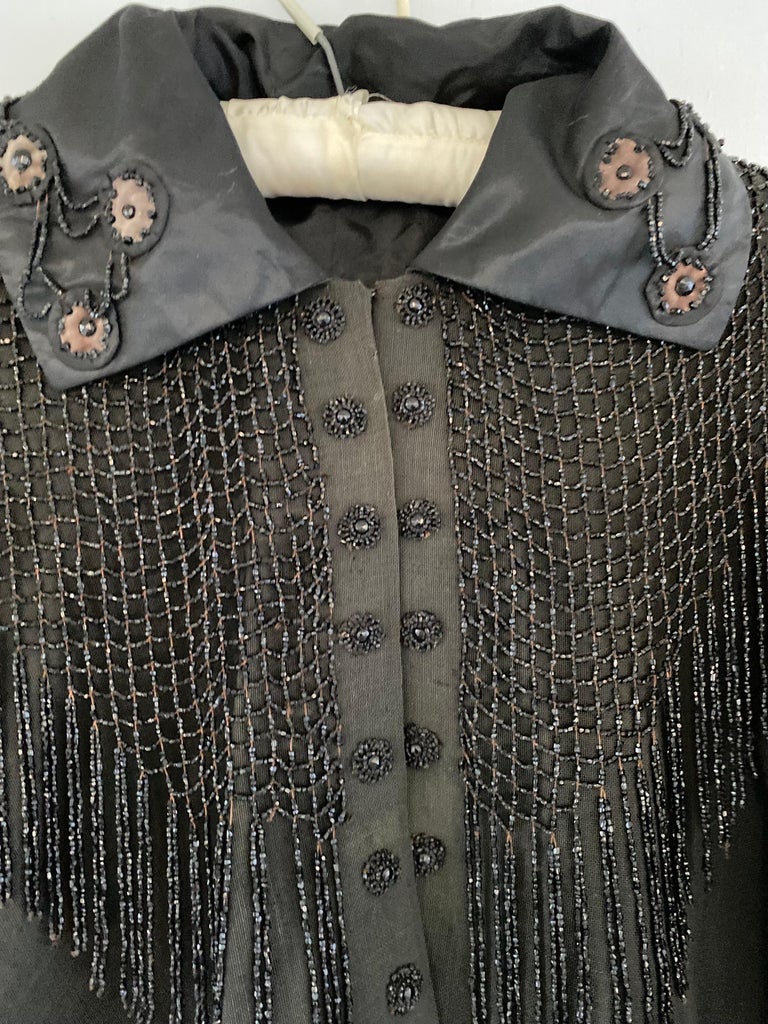 Vintage Victorian 1880s Beaded Fringe Capelet For Sale at 1stDibs