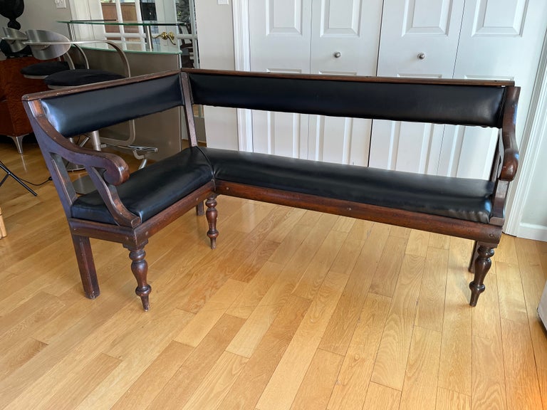 Vintage Leather Banquette/Bench, Early 1900s For Sale at 1stDibs